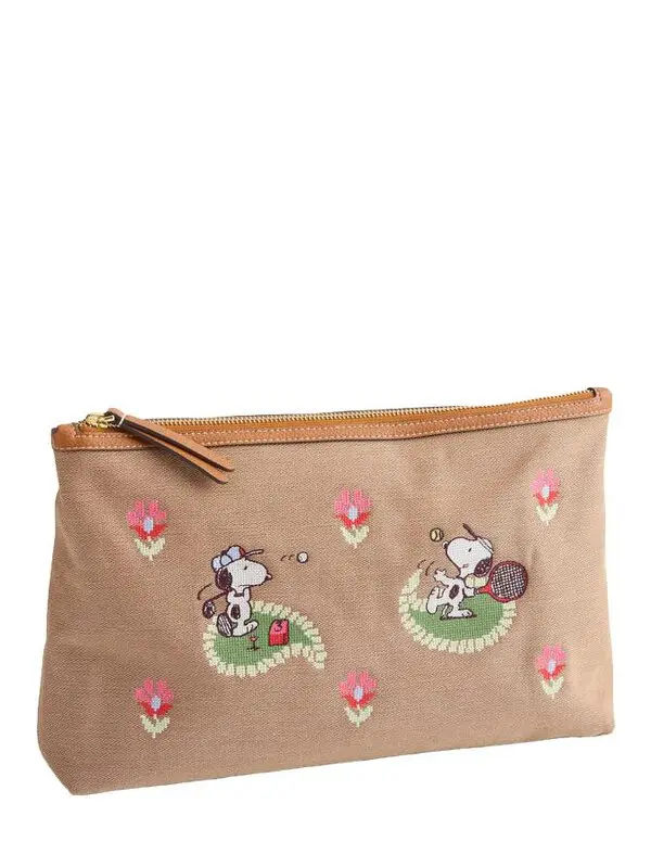 VERA BRADLEY Peanuts Large Pouch In Country Club Peanuts Floral - Brown