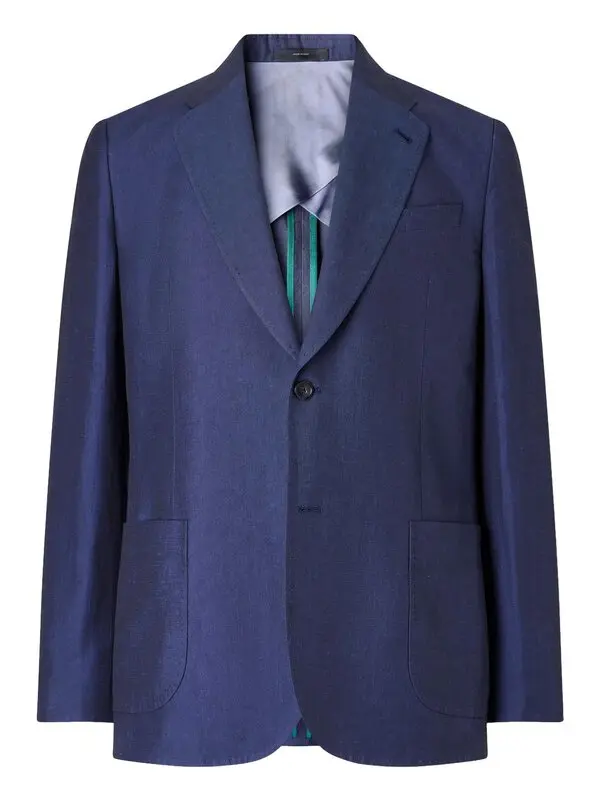 Paul Smith Cotton And Linen-blend Suit Jacket - Blue