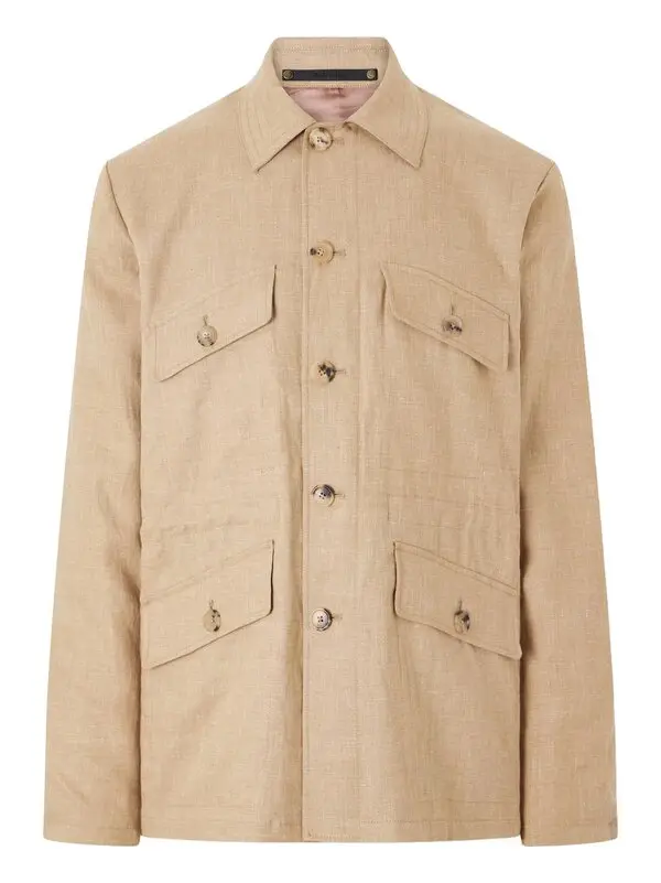 Paul Smith Linen Field Jacket - Brown