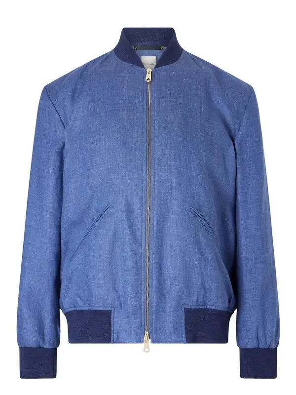 Paul Smith Linen Bomber Jacket - Blue