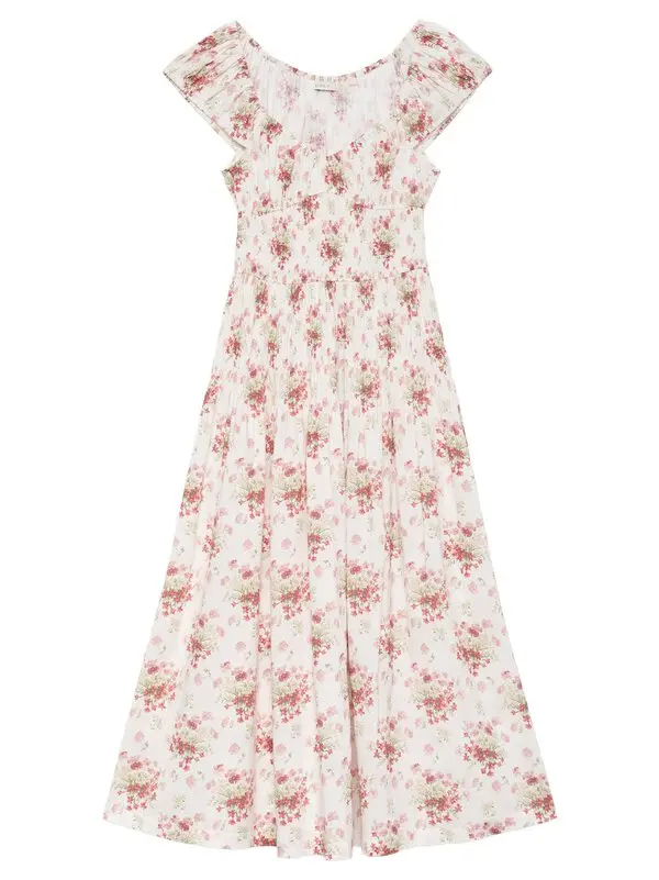 DÔEN Quinette Floral Print Midi Dress - Ivory Floral