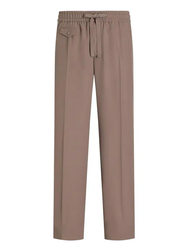 Dolce & Gabbana Wool Poplin Jogging Trousers - Brown