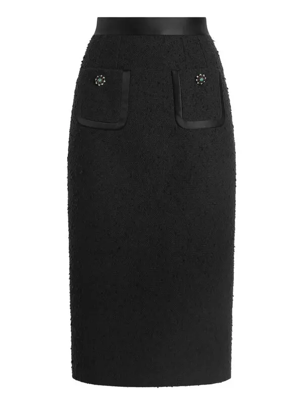 Dolce & Gabbana Rachel Basketweave Straight Skirt - Black
