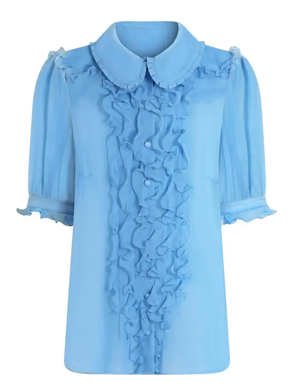 Dolce & Gabbana Silk Chiffon Shirt - Azure