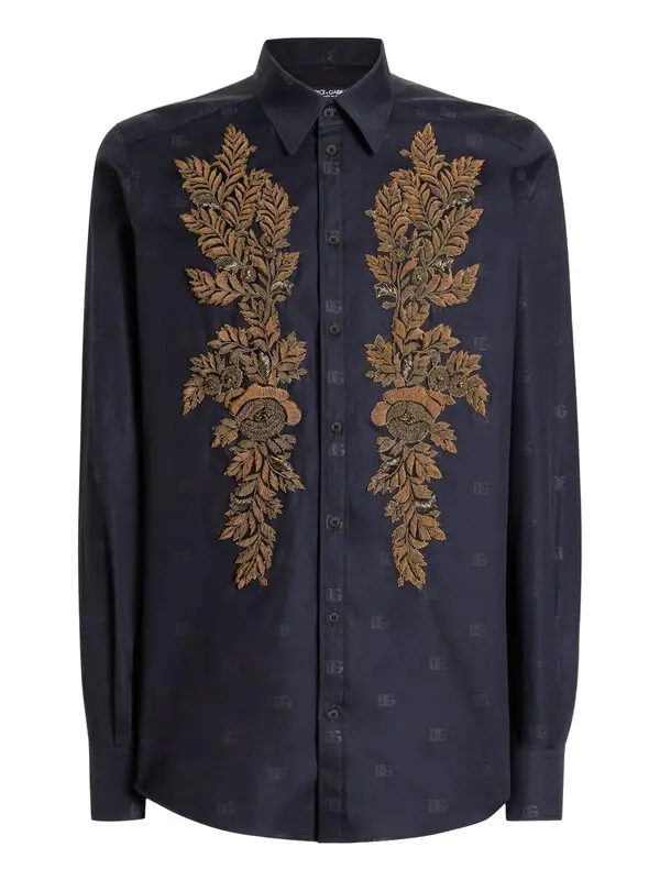 Dolce & Gabbana Logo-print Martini Poplin Shirt - Multicolor