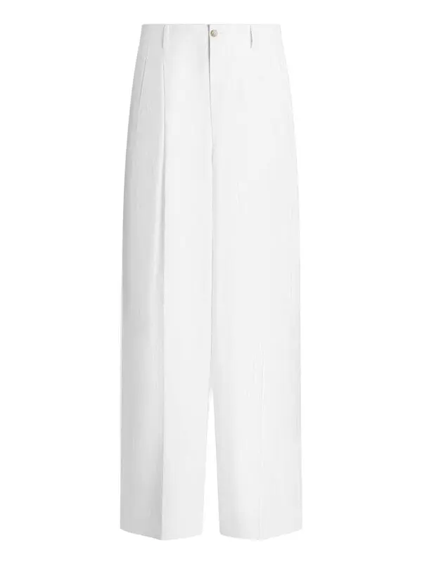 Dolce & Gabbana Linen Canvas Trousers - White