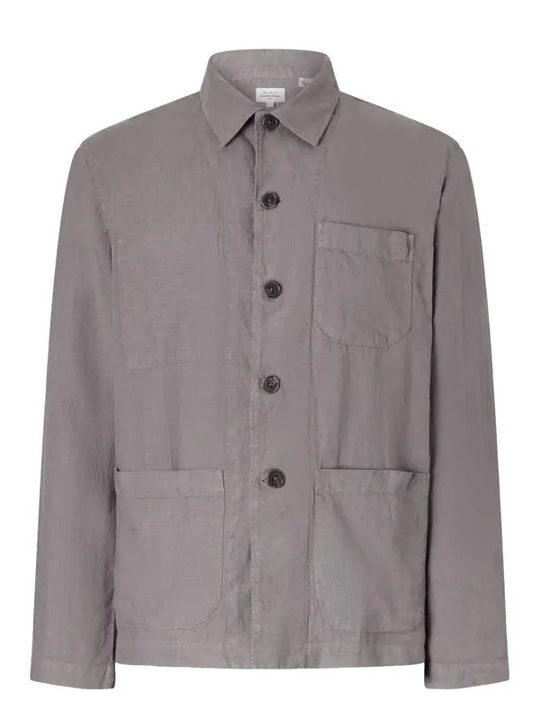 Hartford Linen And Cotton-blend Woven Jacket - Gray