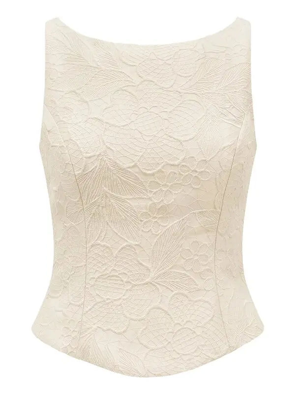 Amanda Uprichard Ines Sleeveless Top - Chalk