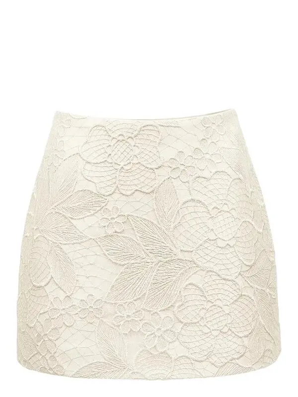 Amanda Uprichard Miles High-waisted Mini Skort - Chalk
