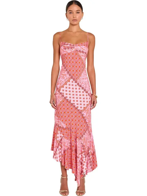 Amanda Uprichard Kaysee Midi Dress - Pink Multi
