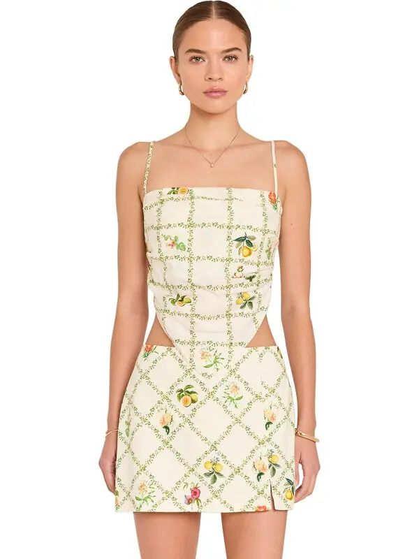 Amanda Uprichard Juna Top - Trellis Print