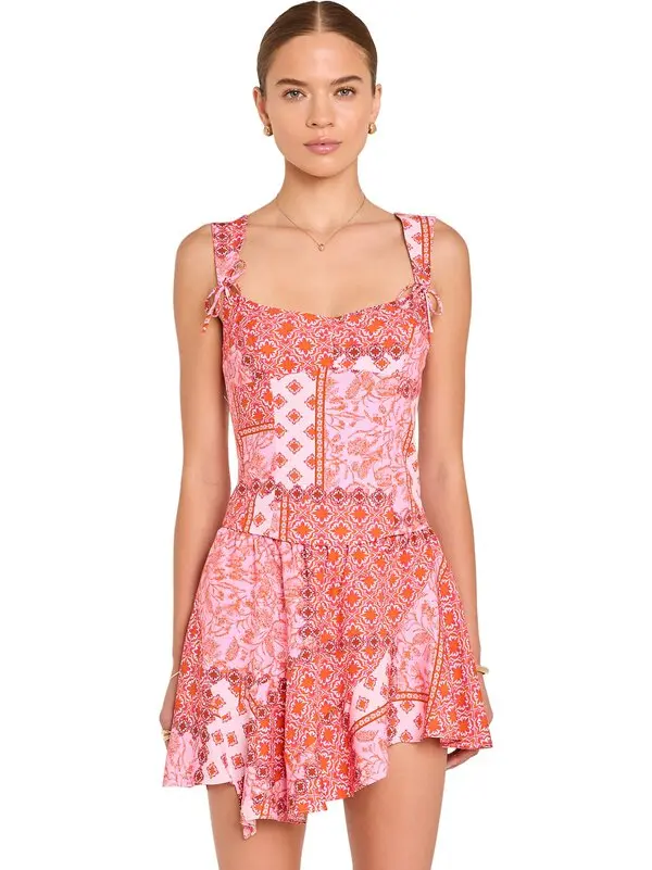Amanda Uprichard Candice Printed Top - Pink Multi