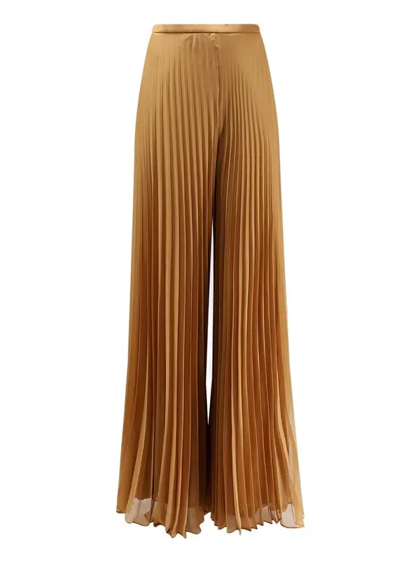 Max Mara Pleated Wide Leg Trousers - Brown