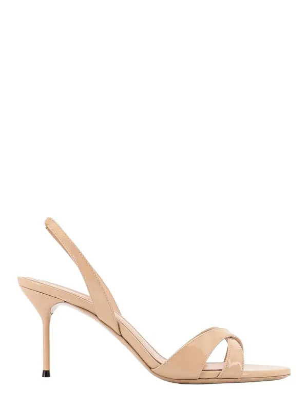 Paris Texas Lidia Patent Leather Stiletto Heel Sandals - Beige