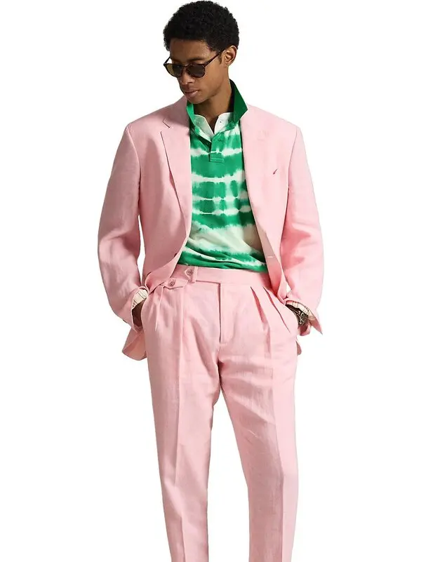 Ralph Lauren Pleated Linen Suit Trousers - Resort Pink
