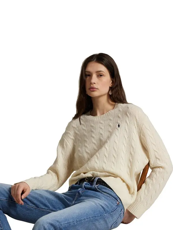 Ralph Lauren Cable-knit Wool-cashmere Sweater - Authentic Cream
