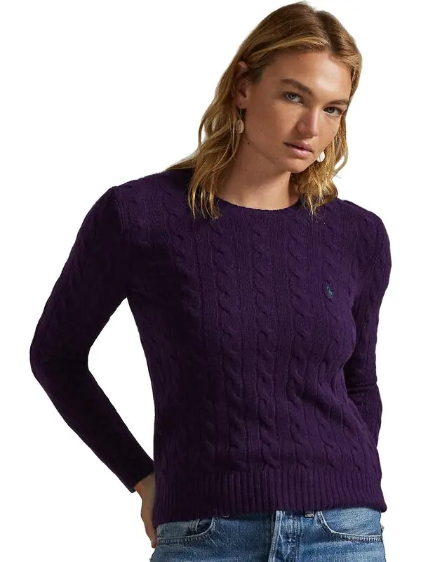 Ralph Lauren Cable-knit Wool-cashmere Sweater - Midnight Purple