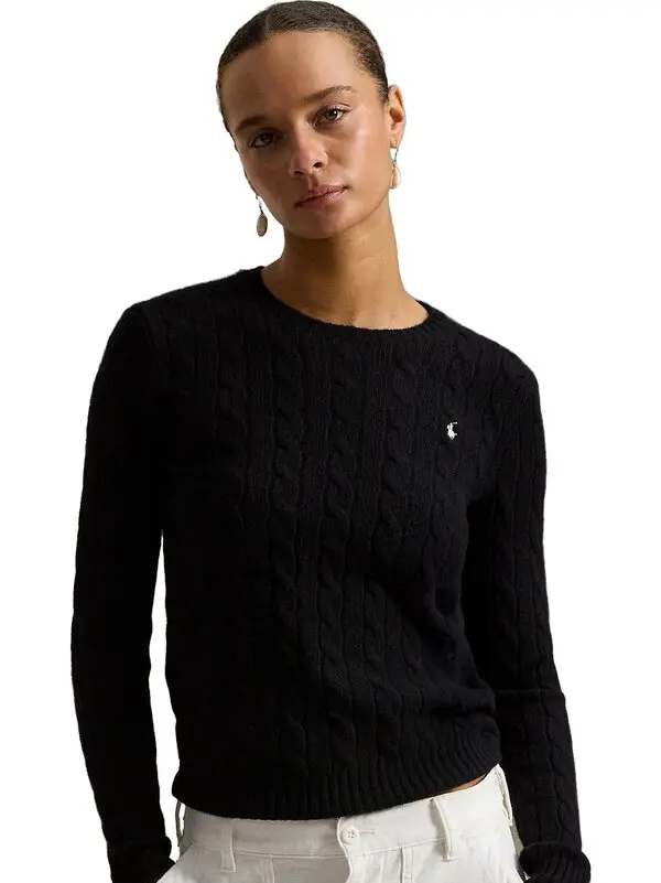 Ralph Lauren Cable-knit Wool-cashmere Sweater - Polo Black