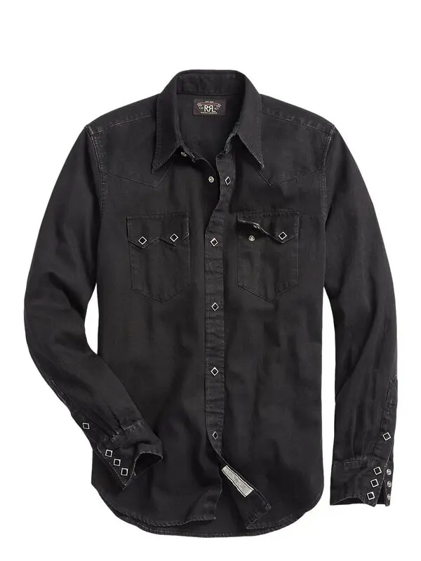 Ralph Lauren Lim Fit Denim Wetern Hirt - Black