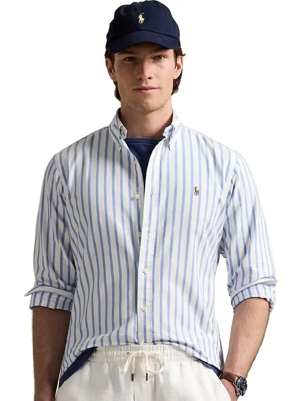 Ralph Lauren Classic Fit Striped Oxford Shirt - Blue/white