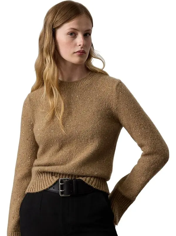 Ralph Lauren Cashmere Donegal Crewneck Sweater - Camel