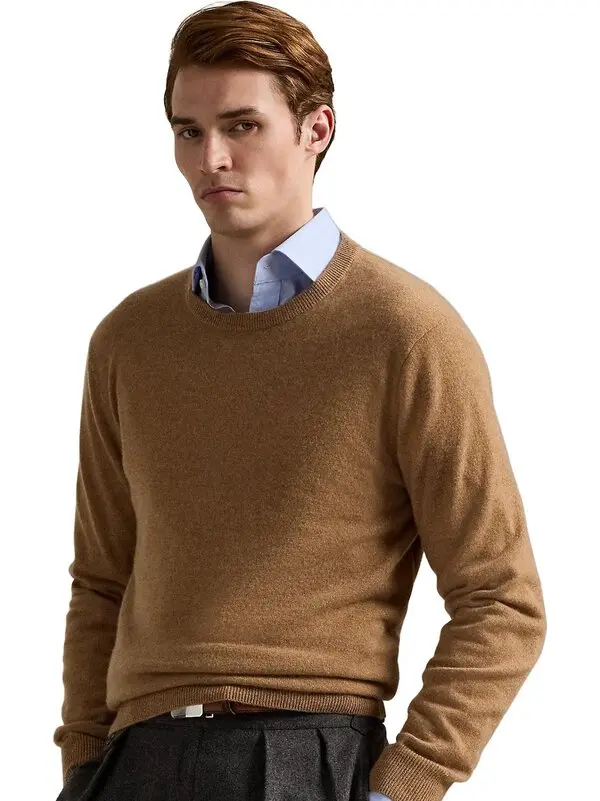 Ralph Lauren Cashmere Crewneck Sweater - Brown Sugar Melange