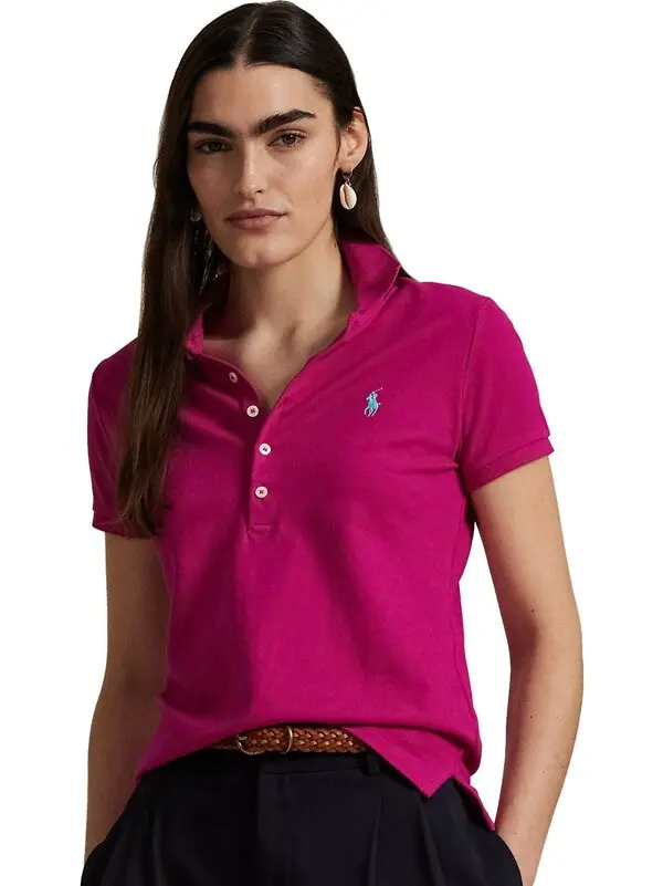 Ralph Lauren Slim Fit Stretch Polo Shirt - Pink Sky