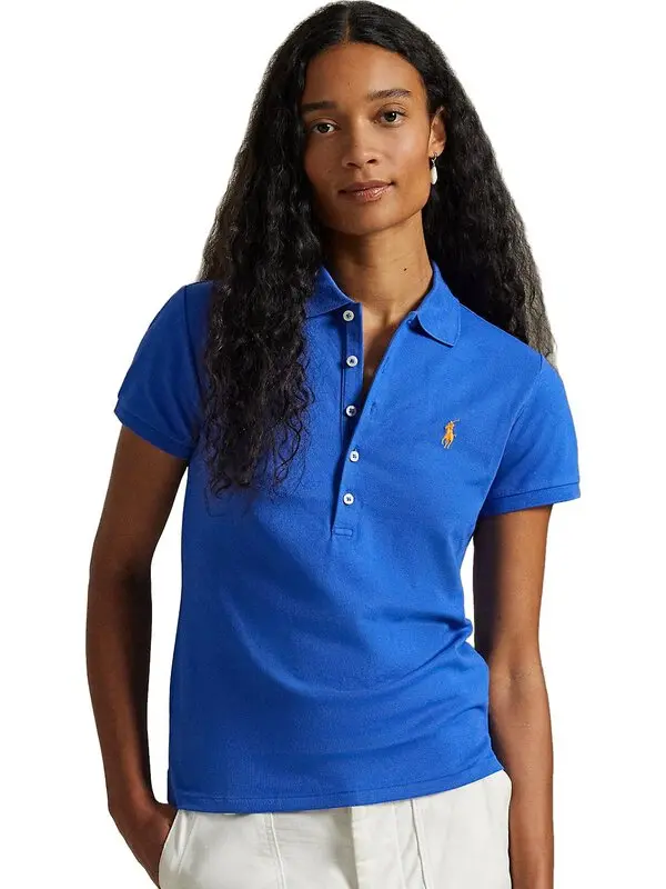 Ralph Lauren Slim Fit Stretch Polo Shirt - Sea Blue
