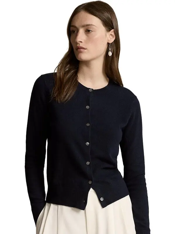 Ralph Lauren Cashmere Crewneck Cardigan - Hunter Navy