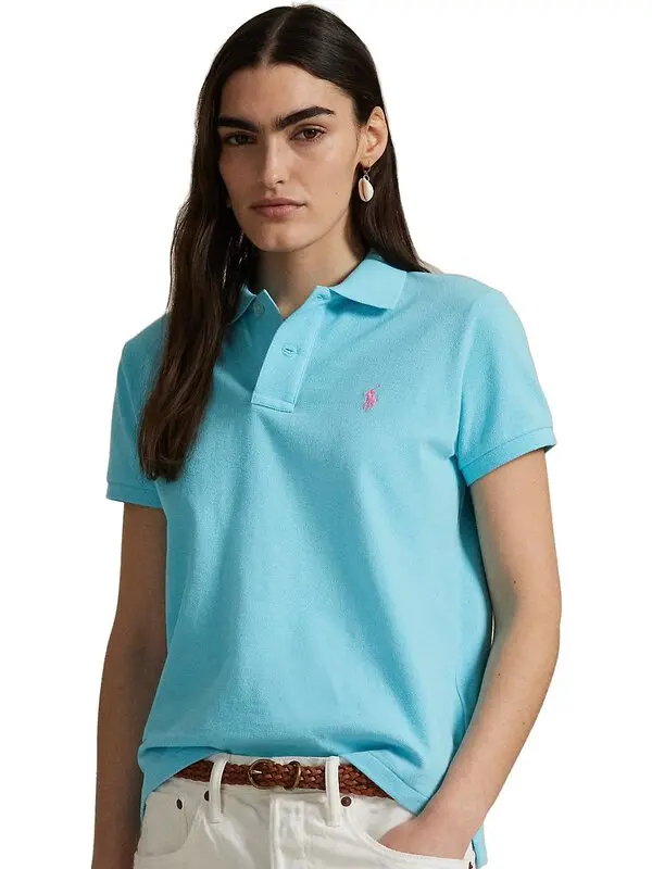 Ralph Lauren Classic Fit Mesh Polo Shirt - Turquoise Nova