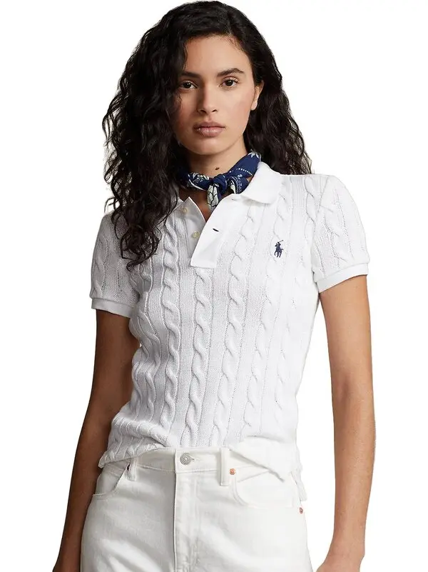 Ralph Lauren Cable-knit Polo Shirt - White