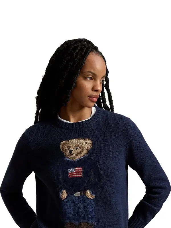 Ralph Lauren Polo Bear Cotton-linen Sweater - Navy Multi