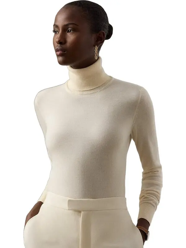 Ralph Lauren Cashmere Turtleneck Sweater - Lux Cream