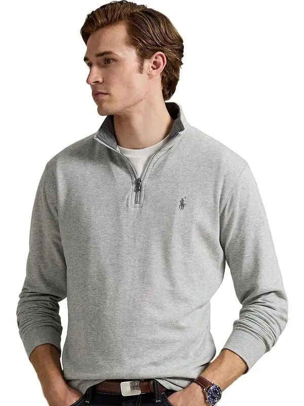 Ralph Lauren Luxury Jersey Quarter-zip Pullover - Andover Heather