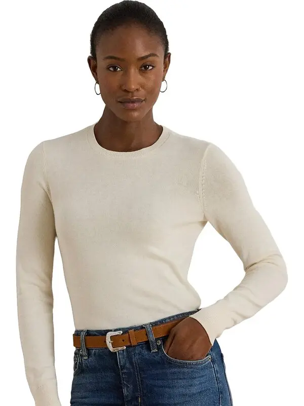 Ralph Lauren Cotton-blend Crewneck Sweater - Mascarpone Cream