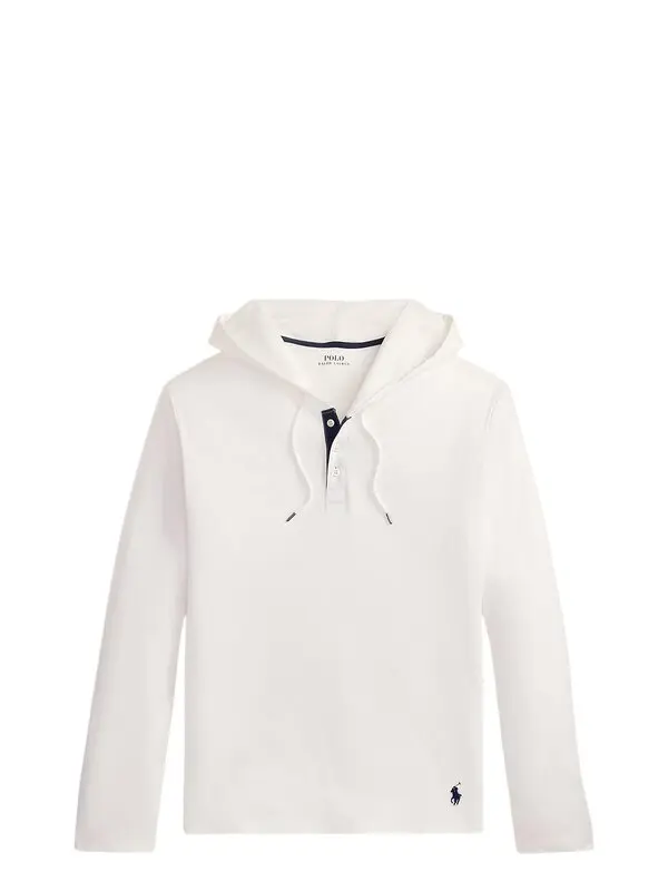 Ralph Lauren Mercerized Cotton Sleep Hoodie - White