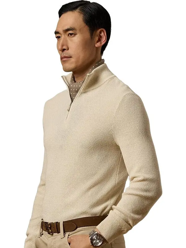 Ralph Lauren Textured Quarter-zip Sweater - Classic Cream