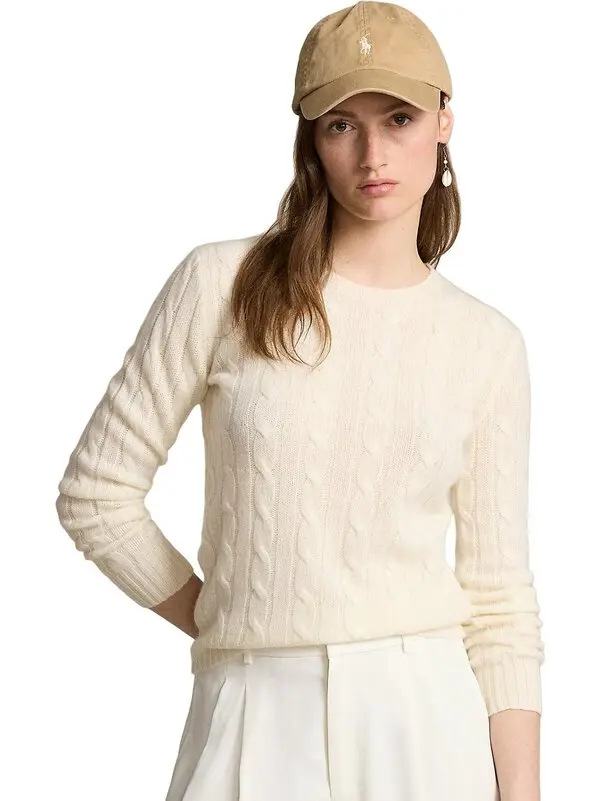 Ralph Lauren Iconic Cable-knit Cashmere Sweater - Cream