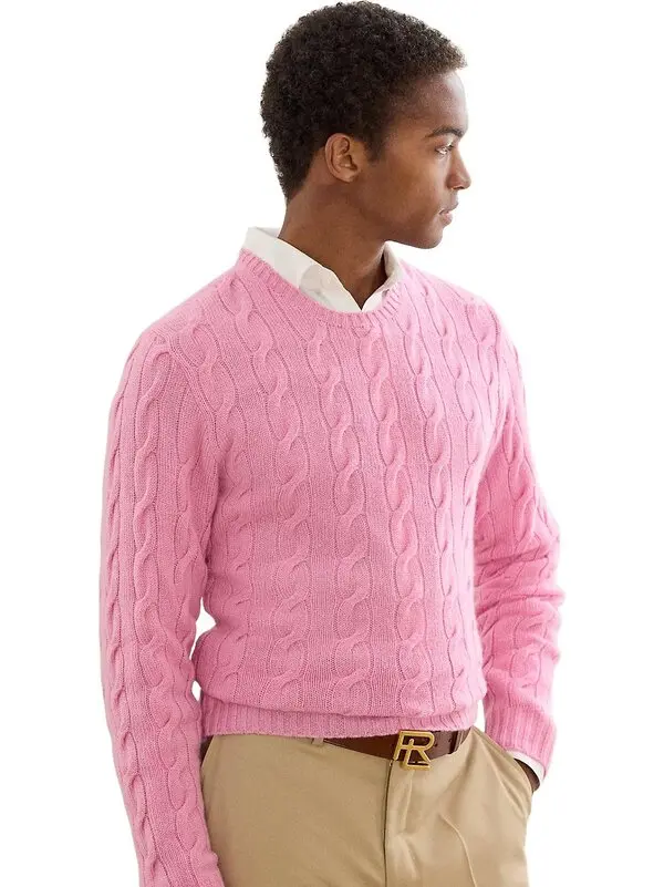 Ralph Lauren Cable-knit Cashmere Sweater - Classic Pale Pink