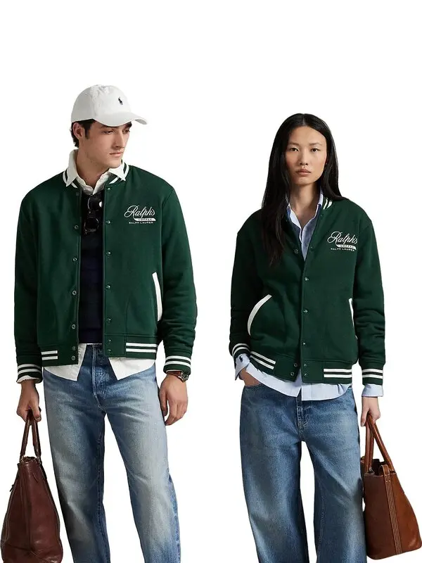Ralph Lauren S Coffee Baseball Jacket - College Green