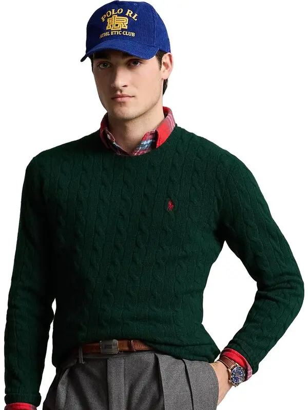 Ralph Lauren Cable-knit Wool-cashmere Sweater - Moss Agate