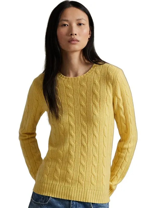 Ralph Lauren Cable-knit Cashmere Sweater - Fall Yellow