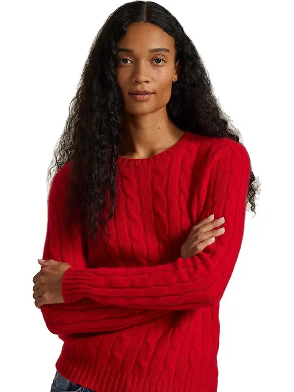 Ralph Lauren Cable-knit Cashmere Sweater - Rl2000 Red