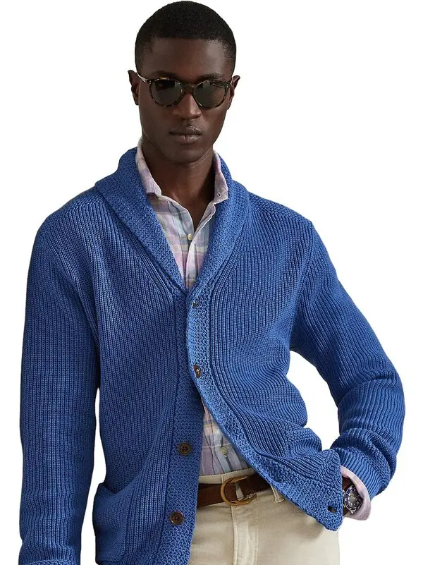 Ralph Lauren Cotton Shawl-collar Cardigan - Modern Royal