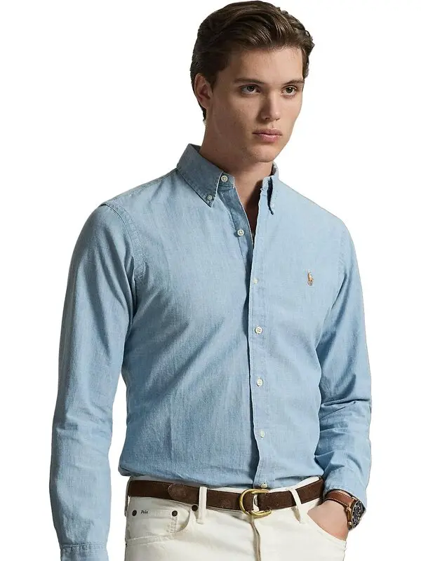 Ralph Lauren Classic Fit Indigo Chambray Shirt - Light Indigo