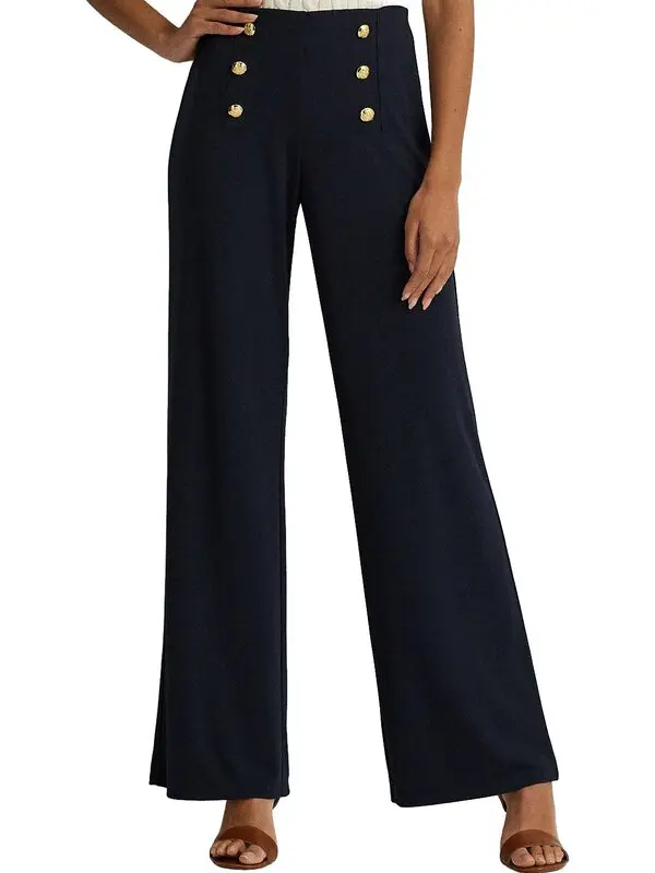 Ralph Lauren Stretch Jersey Wide-leg Pant - Lauren Navy