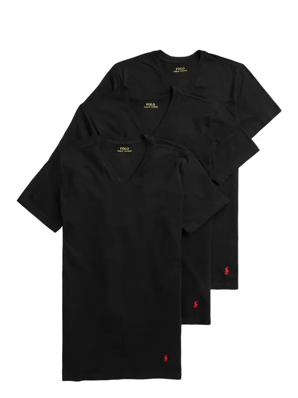 Ralph Lauren Slim Fit Wicking V-neck 3-pack - Black