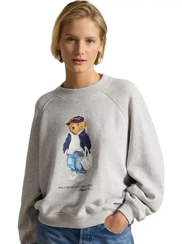 Ralph Lauren Polo Bear Lightweight Fleece Crewneck - Light Smoke Heather