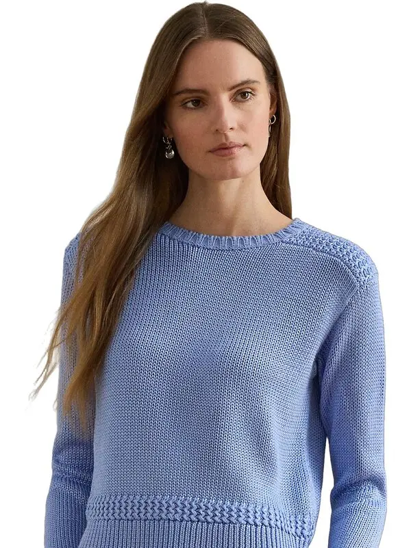 Ralph Lauren Cotton-blend Crewneck Sweater - Banker Blue