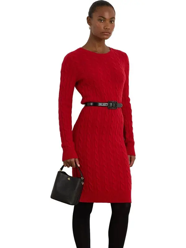 Ralph Lauren Cable-knit Sweater Dress - Ralph Red